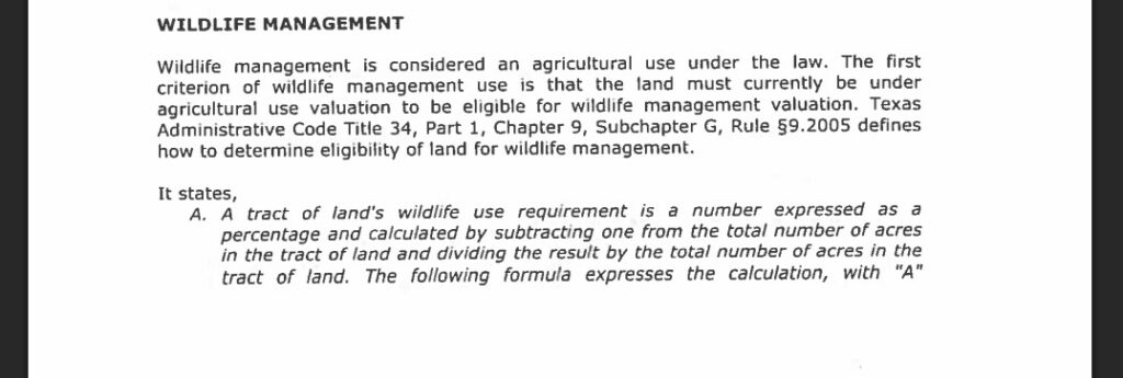 Wildlife Exemption in Navarro County - Wildlife Exemption in Texas